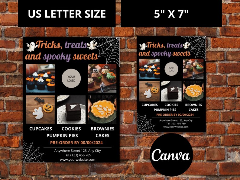 Spooky Sweets Halloween Bakery Flyer, Editable Halloween Treats Flyer ...