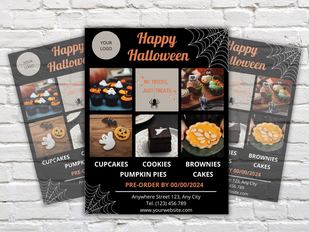 Editable Halloween Bakery Flyer, Printable Halloween Treats Template ...