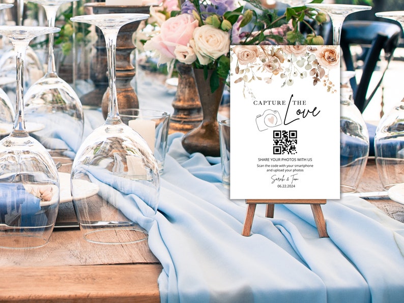 Boho Capture the Love Sign Template, Editable Share the Photos Wedding ...