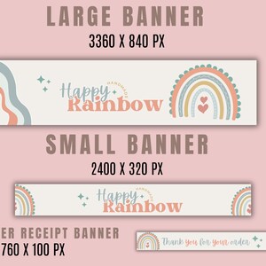 Rainbow Etsy Shop Banner Kit, Editable DIY Canva Template, Boho Etsy ...