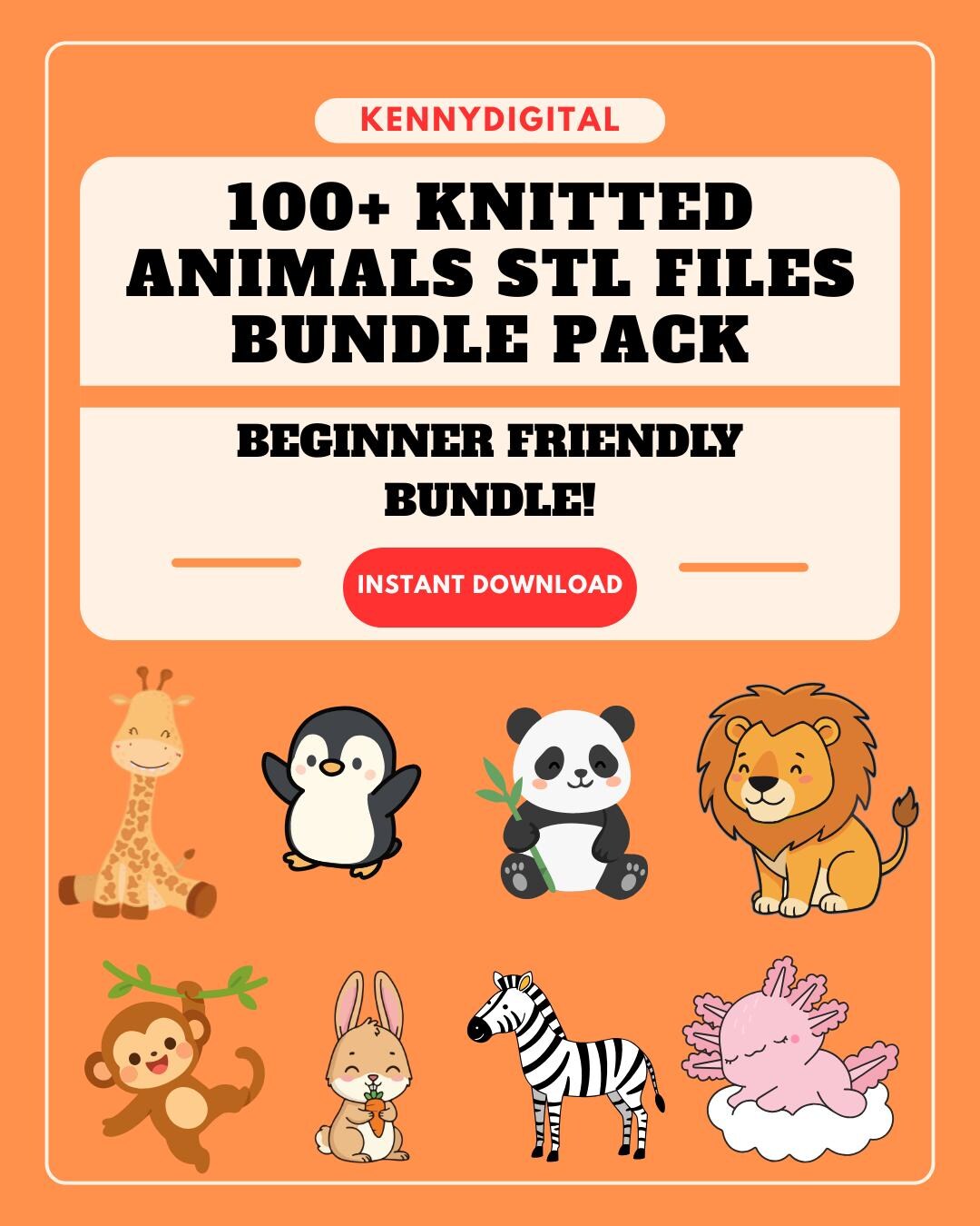 100+ Knitted Animal STL Bundle | 3D Printable Crochet Look Models | STL ...