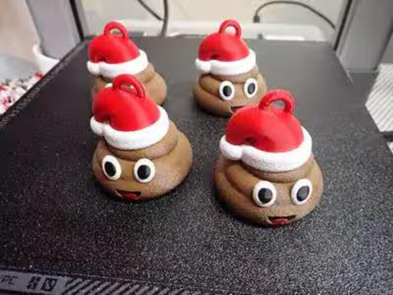 Funny Poop Christmas STL | 3D Printable Holiday Ornament | Poop Emoji ...