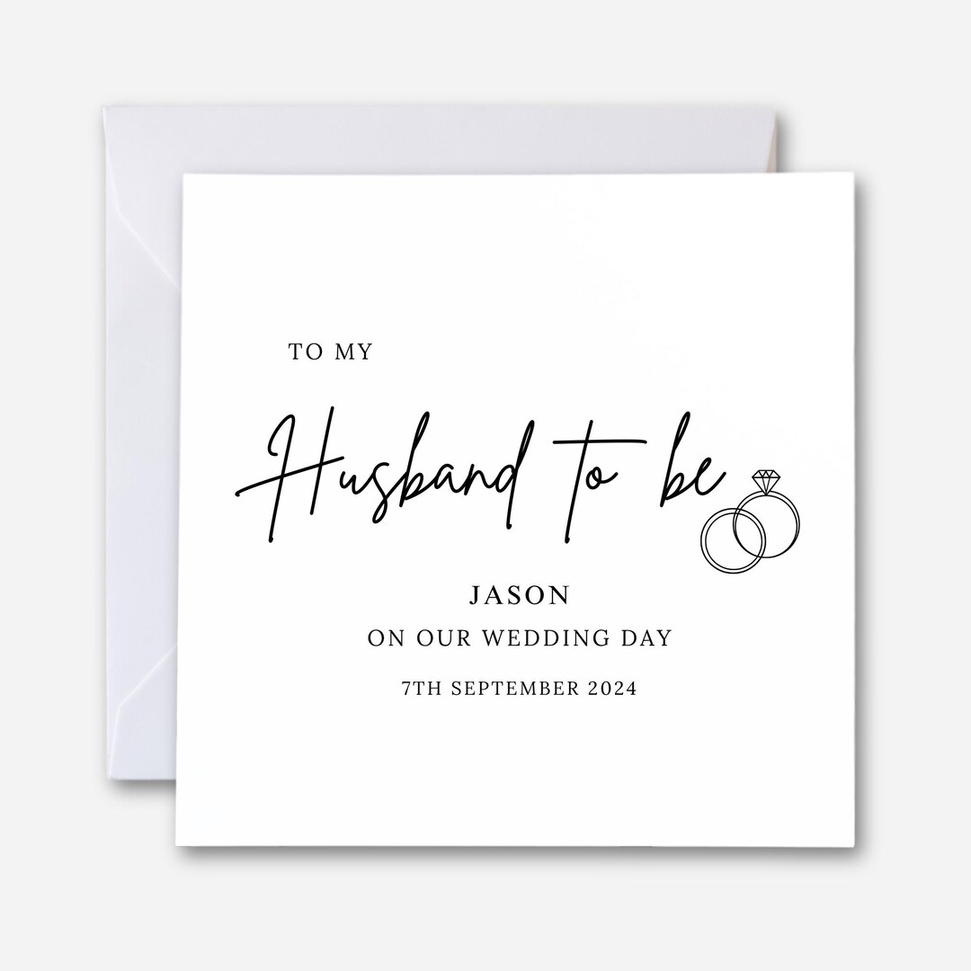 Personalised Husband to Be Wedding Card, Morning of the Wedding, Card ...
