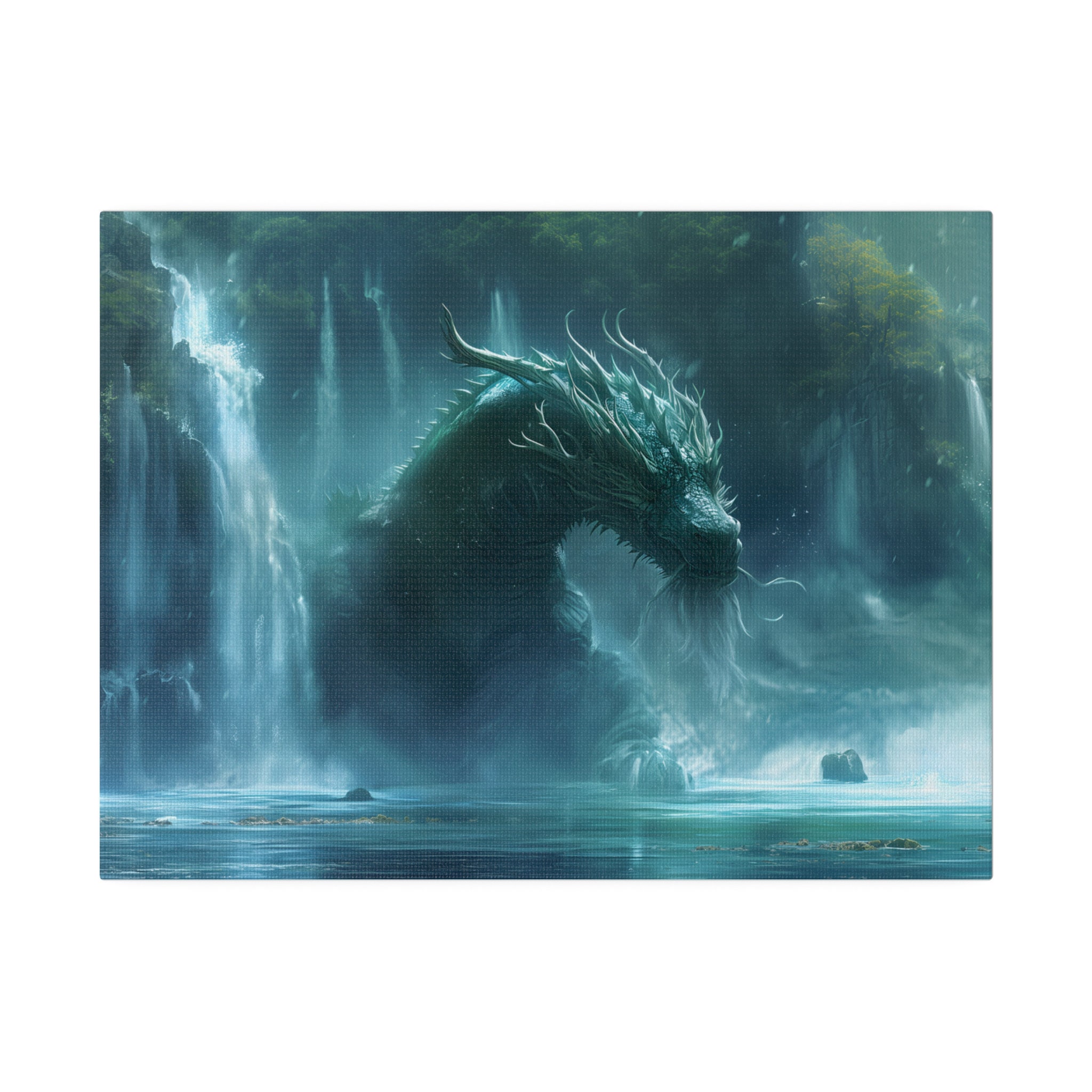Fantasy Dragon Waterfall Scene - Large Digital Download for Canvas ...