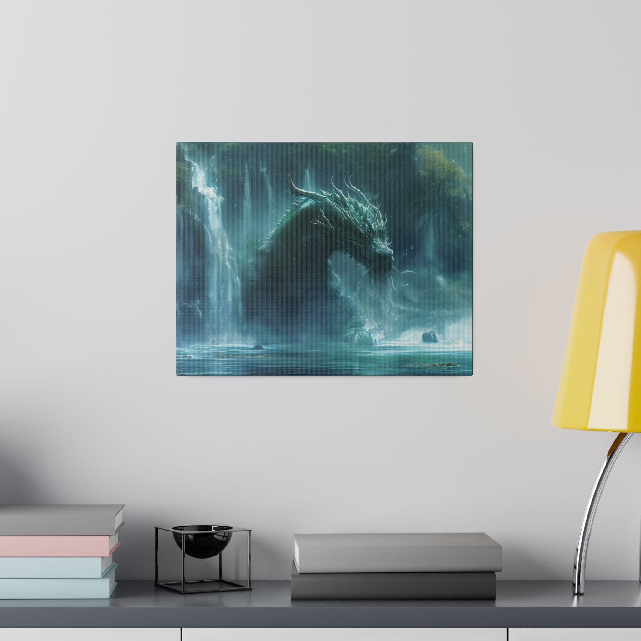 Fantasy Dragon Waterfall Scene - Large Digital Download for Canvas ...