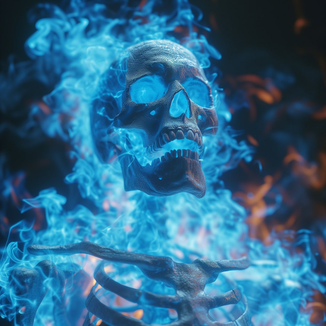 Stunning Blue Skeleton Fire - HD Digital Download, Perfect for Iphone ...