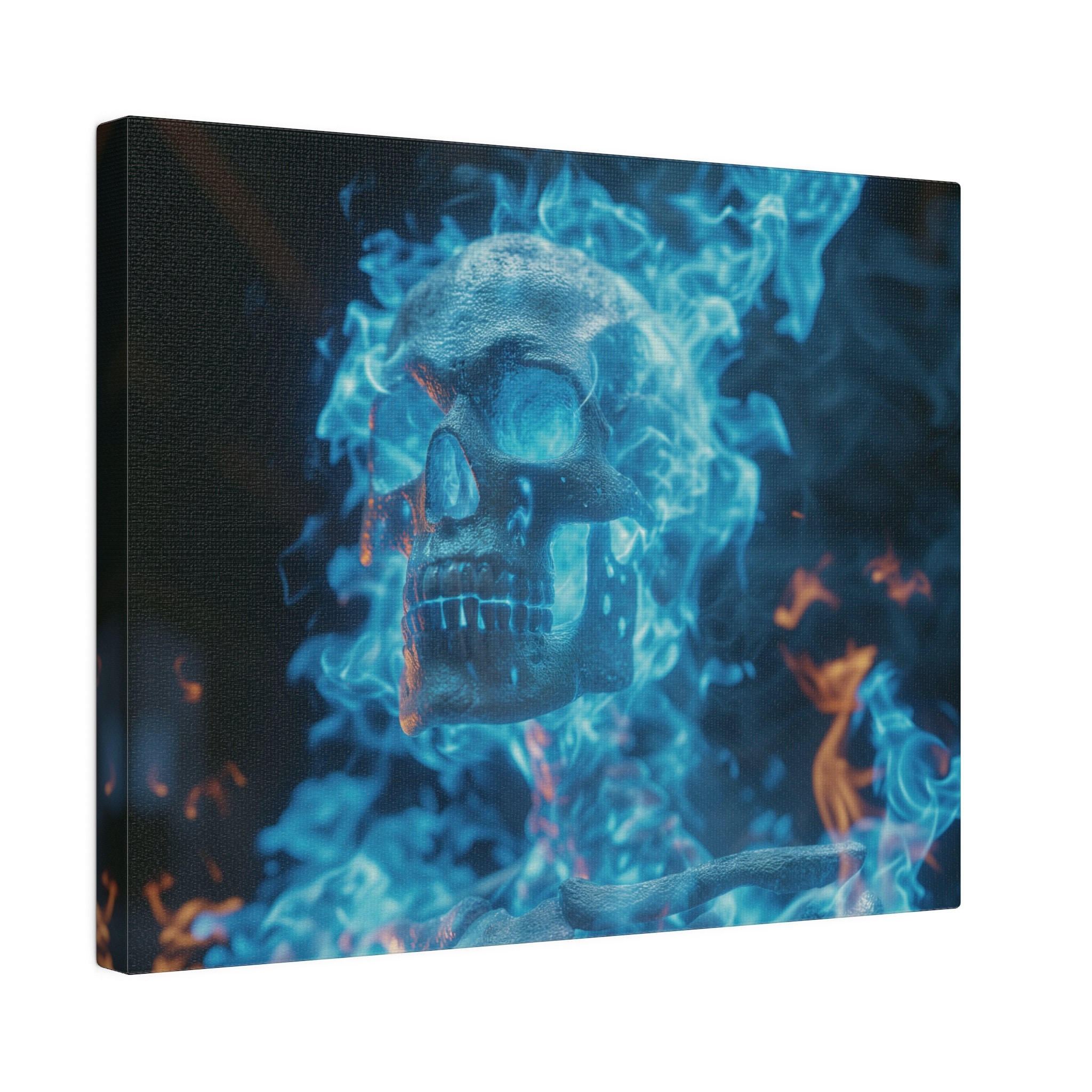 Blue Flame Skeleton Digital Art - Vibrant 2048x2048 PNG Download for ...