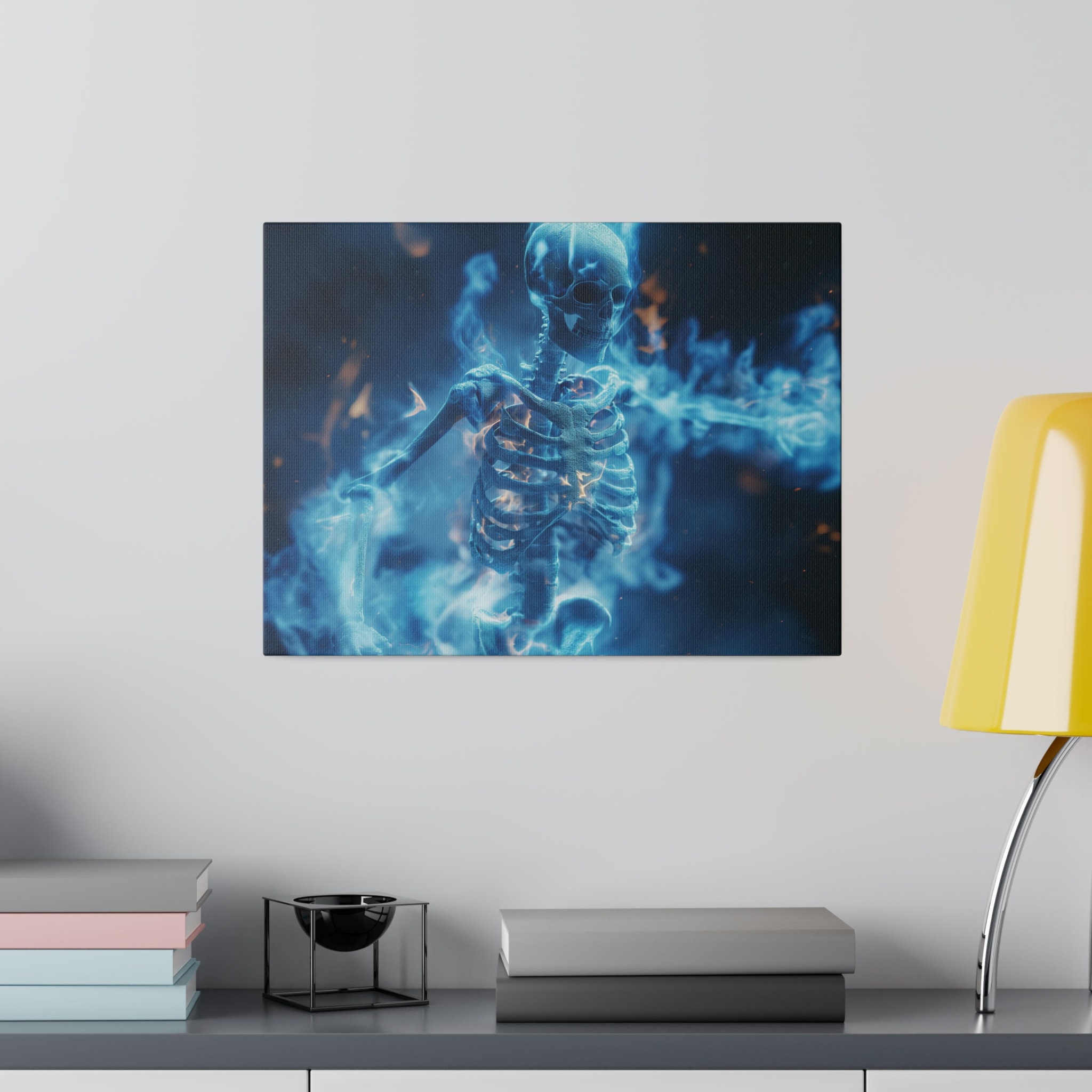 Eerie Blue Skeleton Flame - High-quality Digital Poster, Ideal for ...