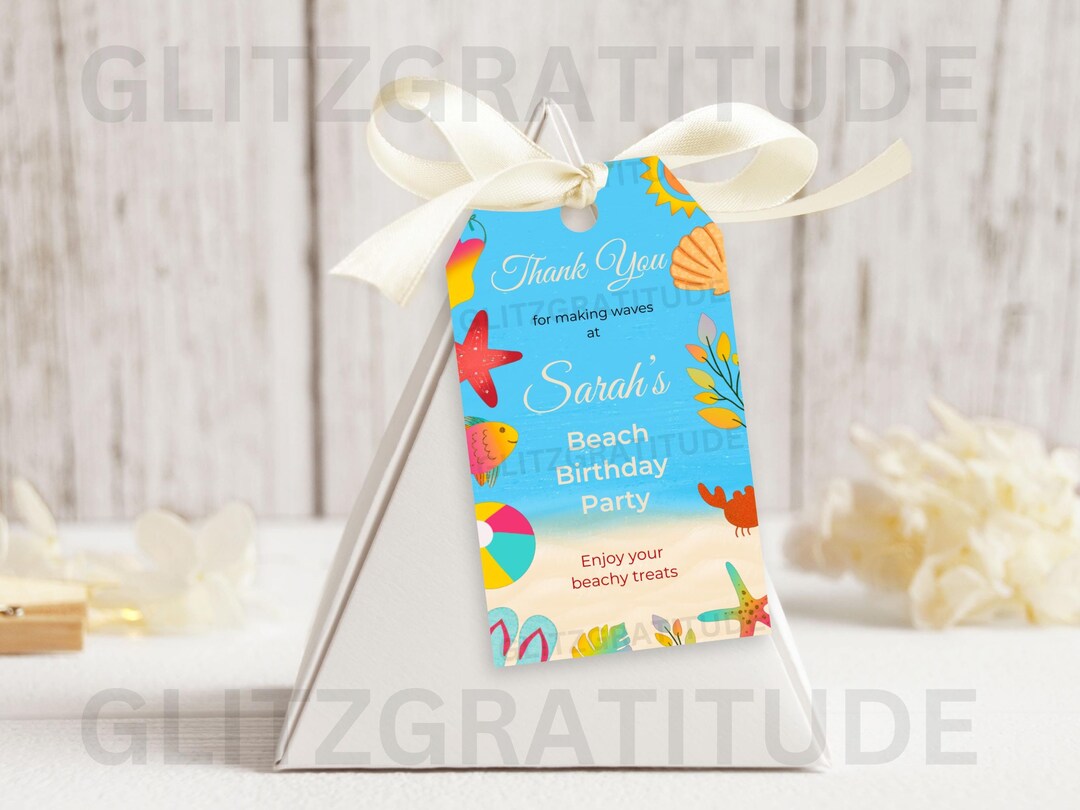 Printable Beach Party Tag Favor Labels Instant Digital Download PDF ...