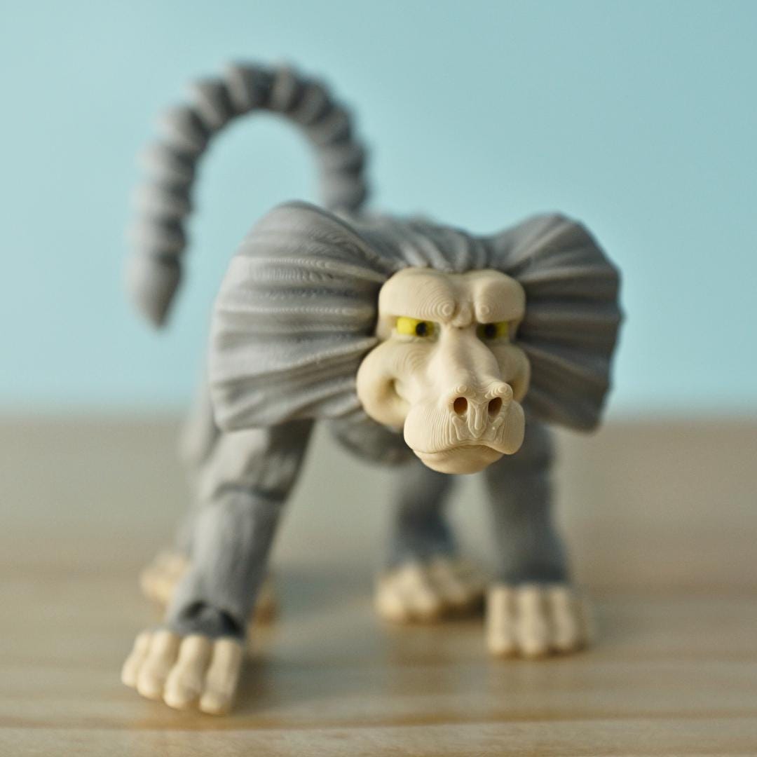 3D Printed Articulated Baboon Fidget Toy: Customizable Colors - Etsy