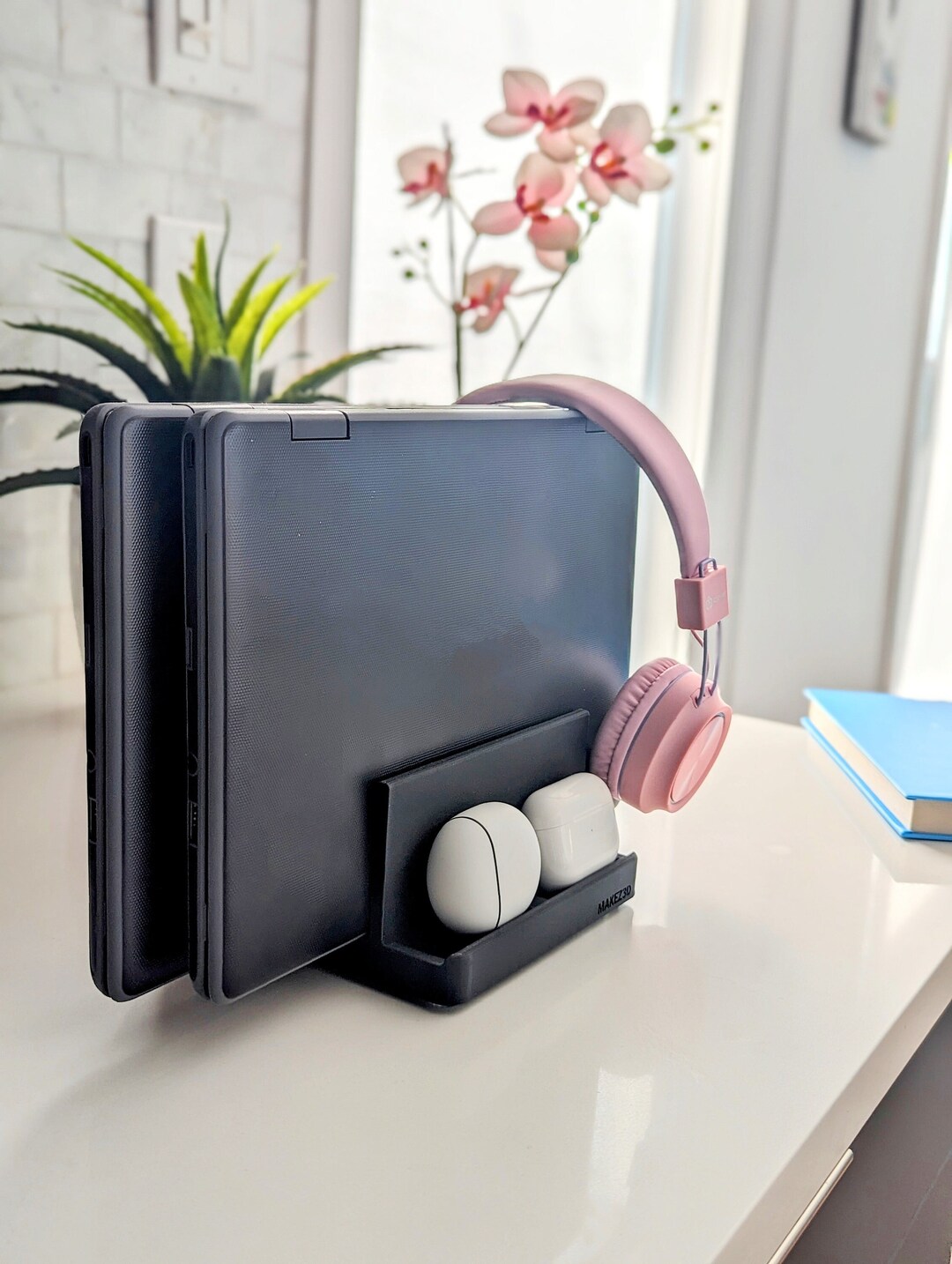 Laptop Stand, Vertical Laptop Stand, Dual Laptop Organizer, Tablet ...