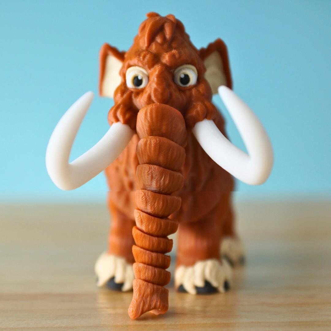 Charming Woolly Mammoth – 3D Printed Articulated Fidget Toy – Unique ...