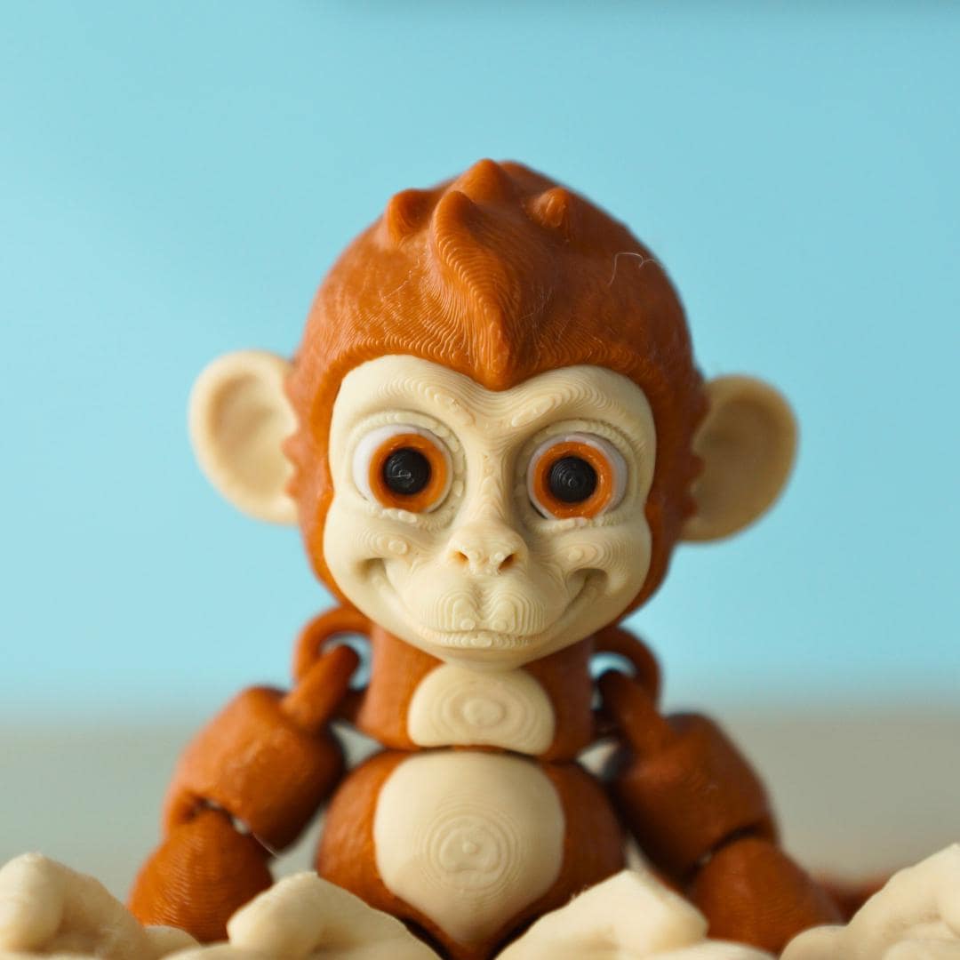 3D Printed Articulated Monkey Fidget Toy - Eco-friendly PLA Plastic - Etsy