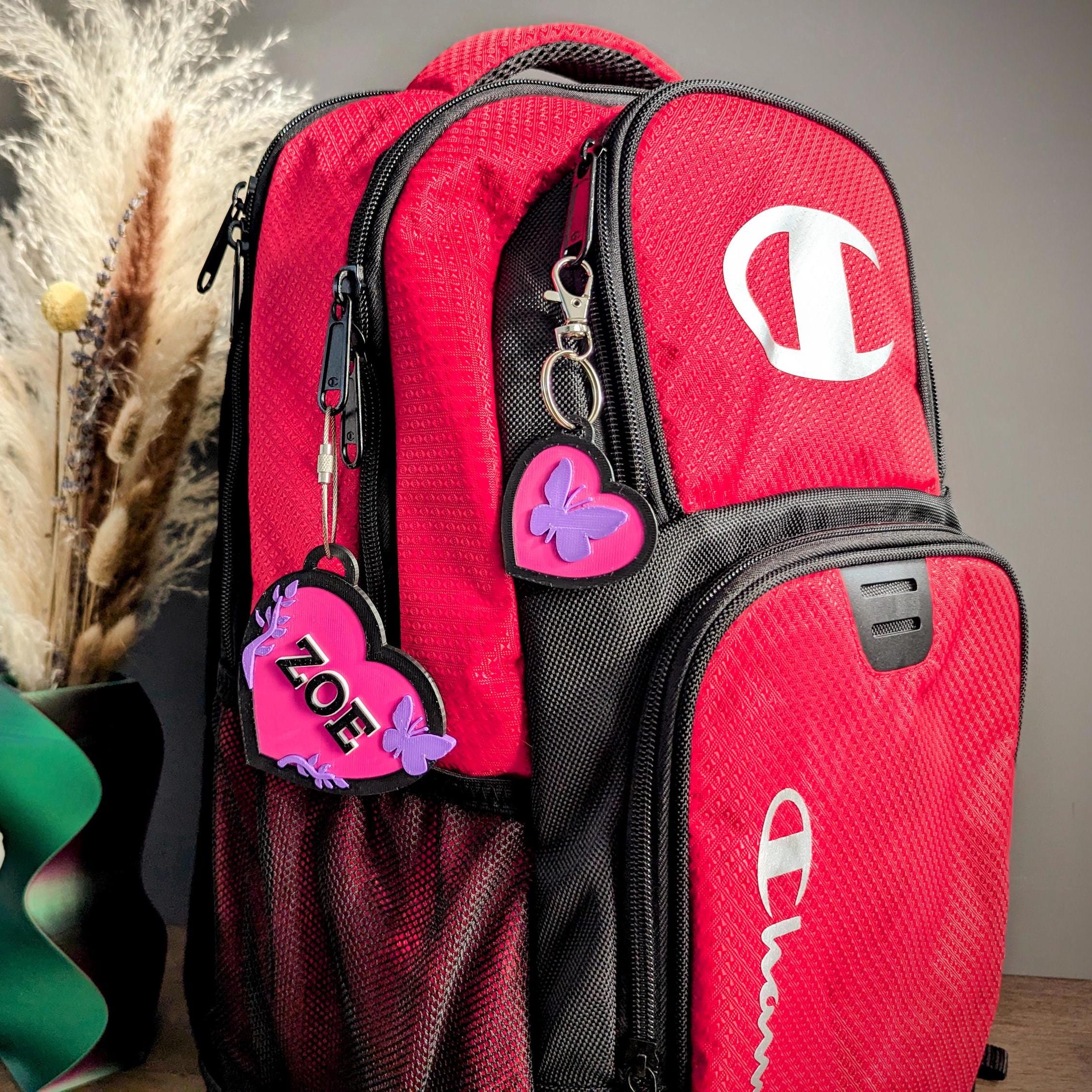 Personalized Kids Backpack Tag Set: 3D Name Keychain, Lunchbox Charms ...