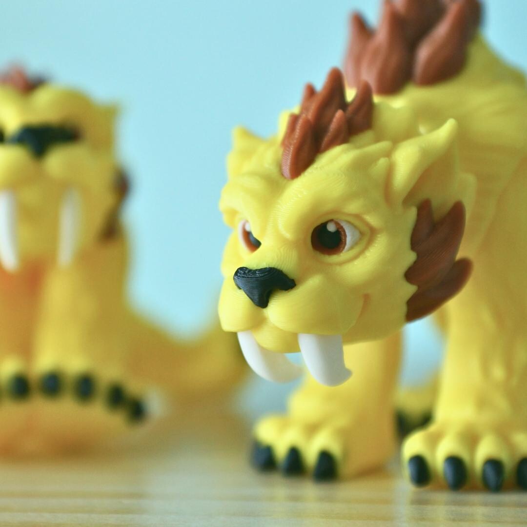 Charming Saber-tooth Tiger – 3D Printed Articulated Fidget Toy – Unique ...