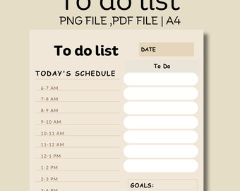 Minimalist Daily Planner Printable, Daily to Do List for Work/home ...