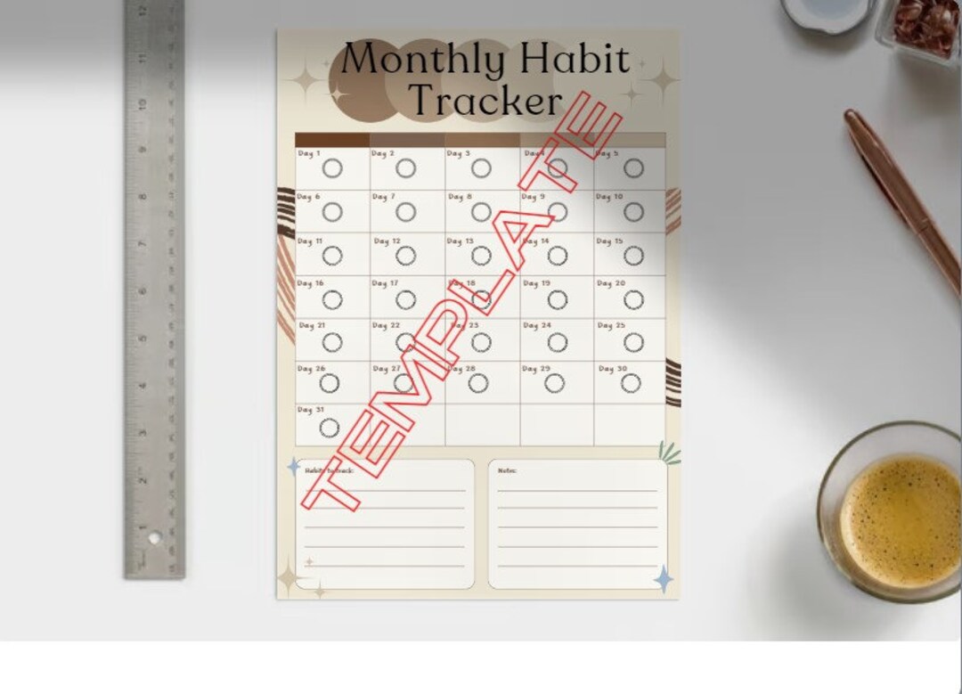 Editable A4 Monthly Habit Tracker Template/printable as is With ...