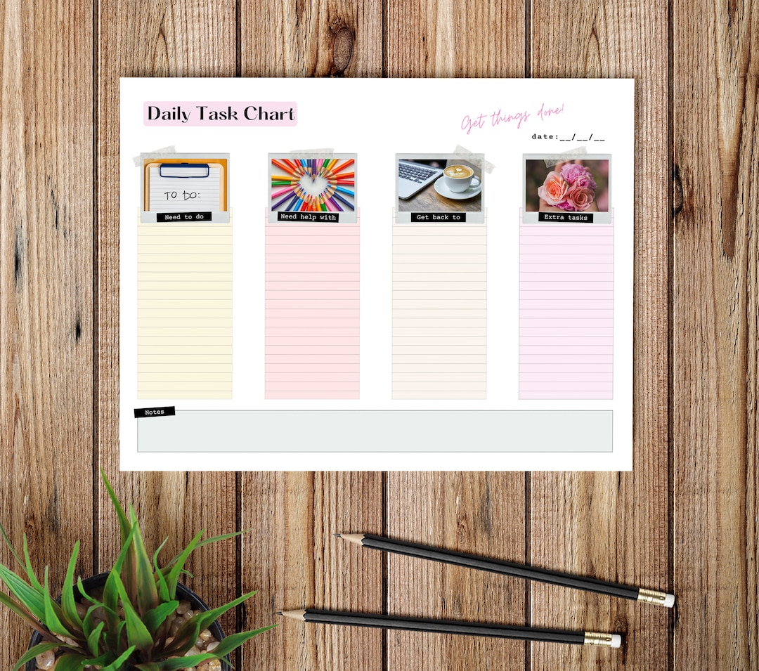Daily Task Chart- Digital Download - Etsy