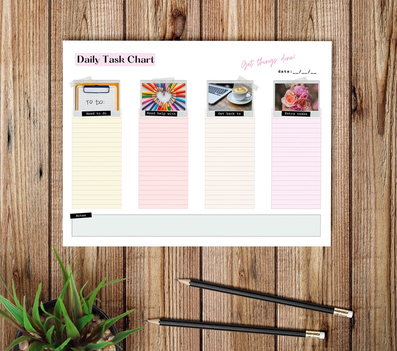 Daily Task Chart- Digital Download - Etsy