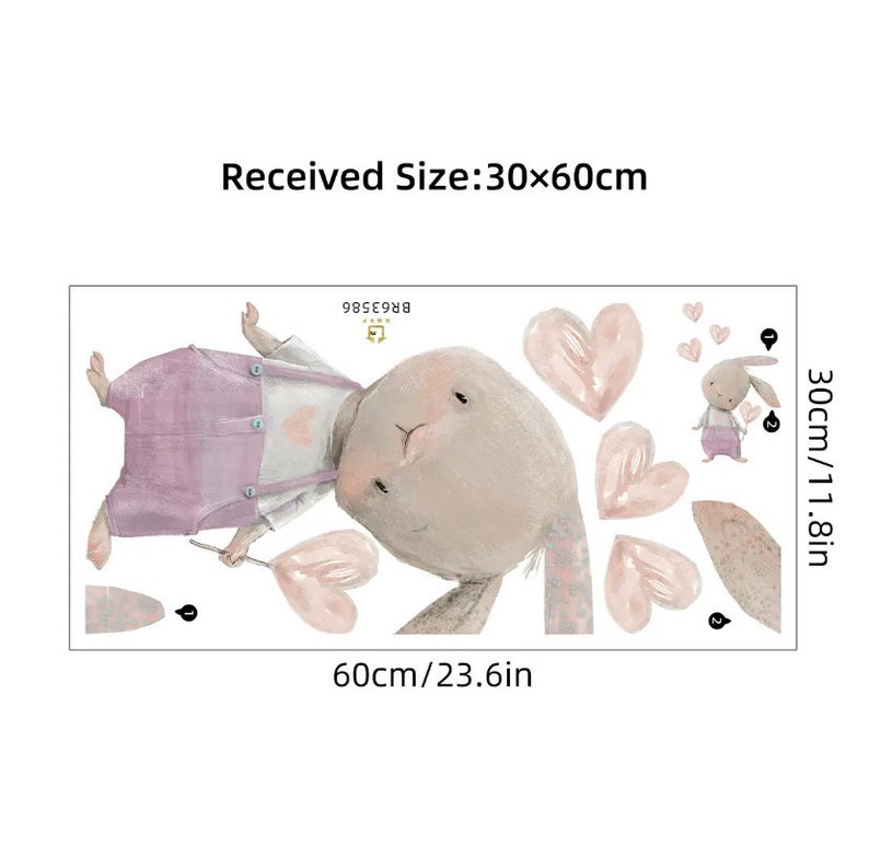 Panda Heart Wall Decal, Nursery Stickers, Wall Decals, PVC Murals, Home ...