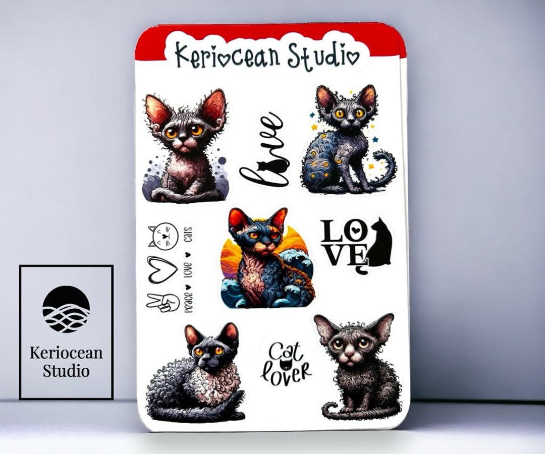 Devon Rex Sticker Sheet Cute Scrapbooking Stickers Planner Stickers ...