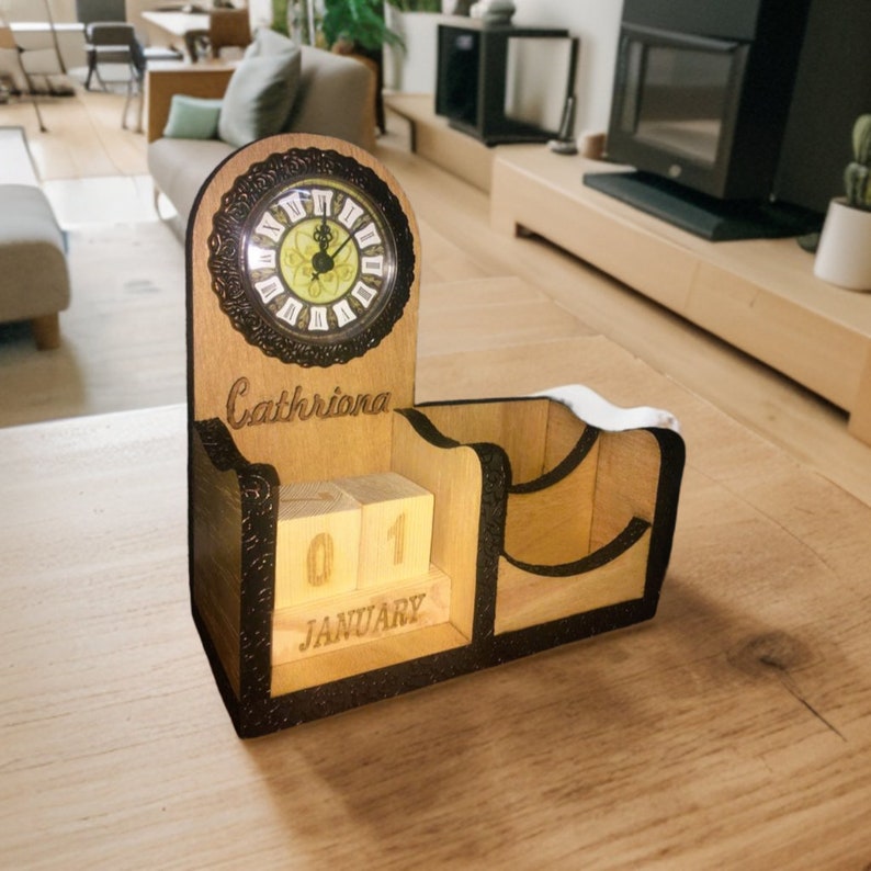 Personalised Wooden Desk Organizer - Etsy
