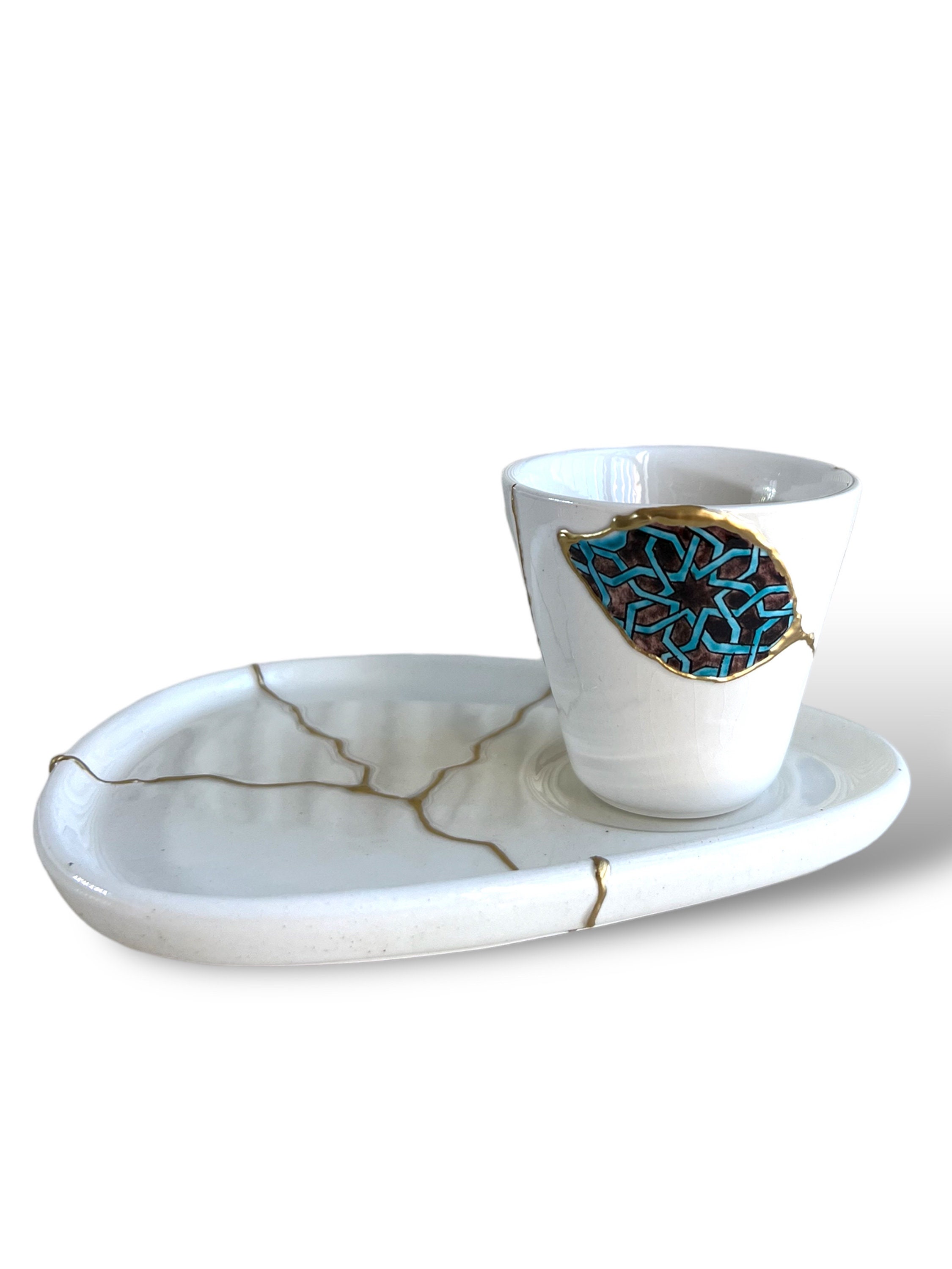 Father's Day Gift,personalized Kintsugi Coffee Cup and Saucer,shipping ...