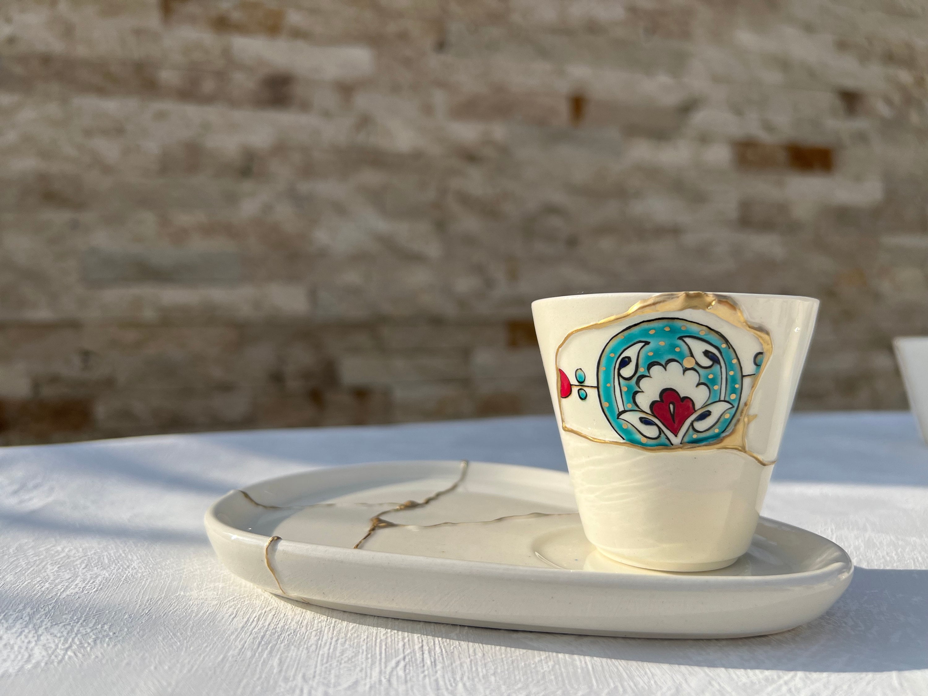 Father's Day Gift,personalized Kintsugi Coffee Cup and Saucer,shipping ...