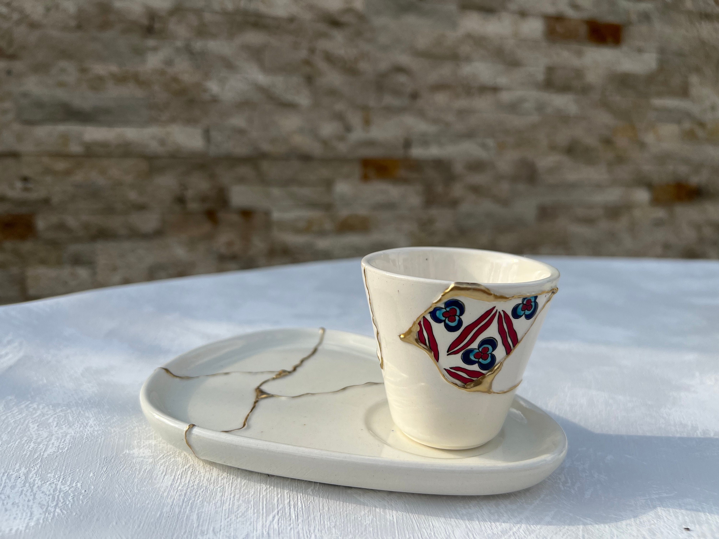 Father's Day Gift,personalized Kintsugi Coffee Cup and Saucer,shipping ...