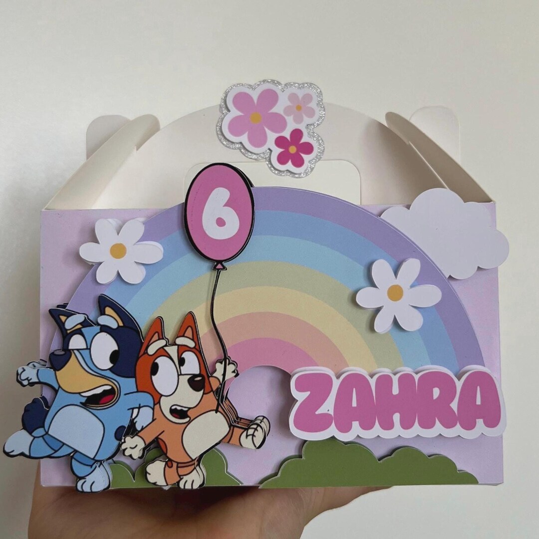 Pink Bluey Party Boxes, Bluey Favor Boxes, 3D Favor Boxes, Bluey Party ...
