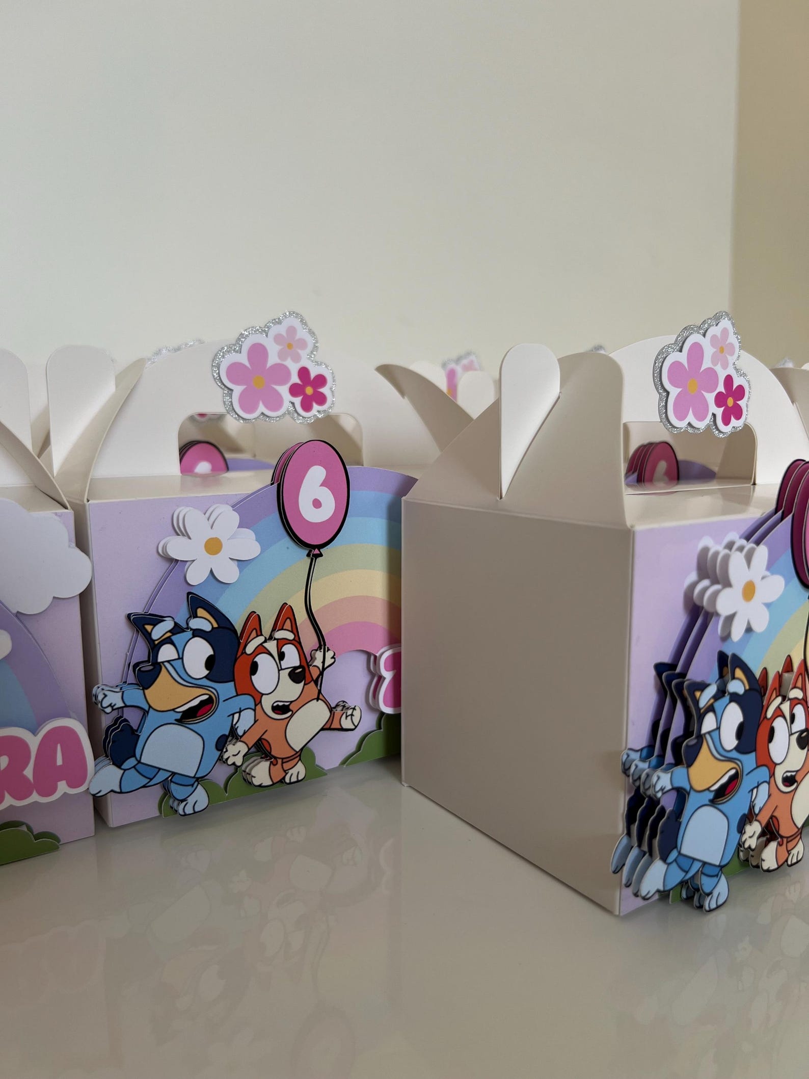 Pink Bluey Party Boxes, Bluey Favor Boxes, 3D Favor Boxes, Bluey Party ...