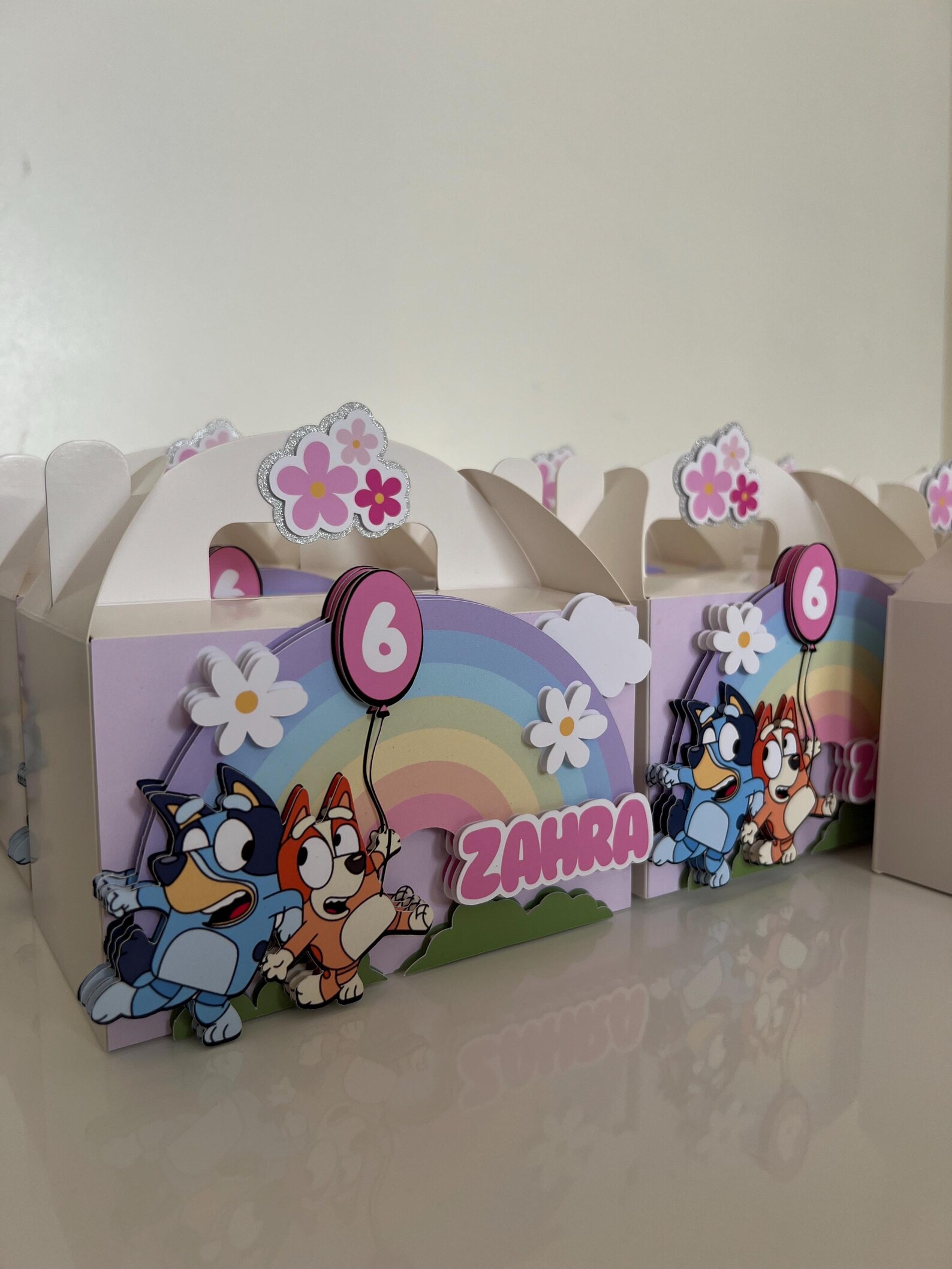 Pink Bluey Party Boxes, Bluey Favor Boxes, 3D Favor Boxes, Bluey Party ...
