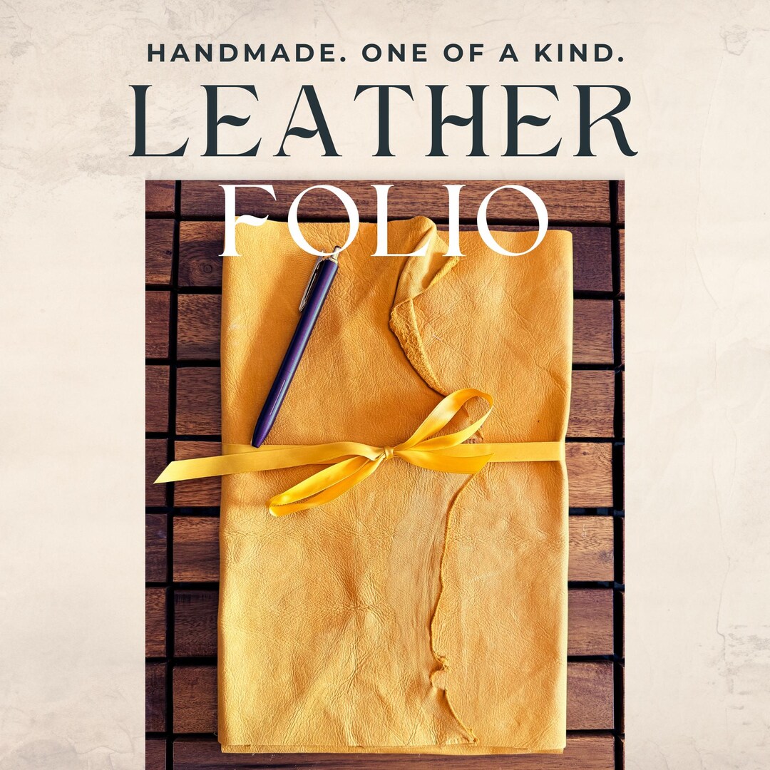LEATHER WRITING PORTFOLIO legal Size for Loose Paper or Art Sheets Fits ...