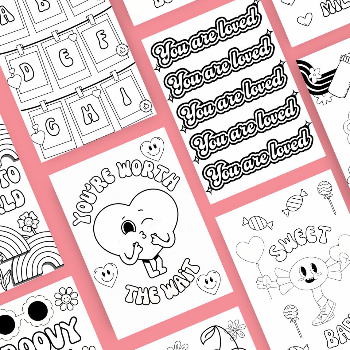 Groovy Baby Coloring Pages | Baby Shower Activity | Welcoming New ...
