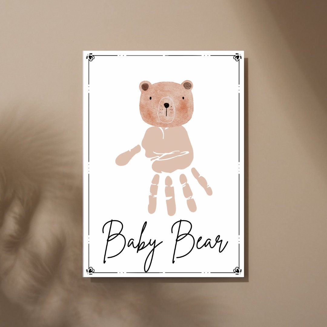 Baby Bear Handprint Art, Special Keepsake / Wall Art, Instant Print at ...