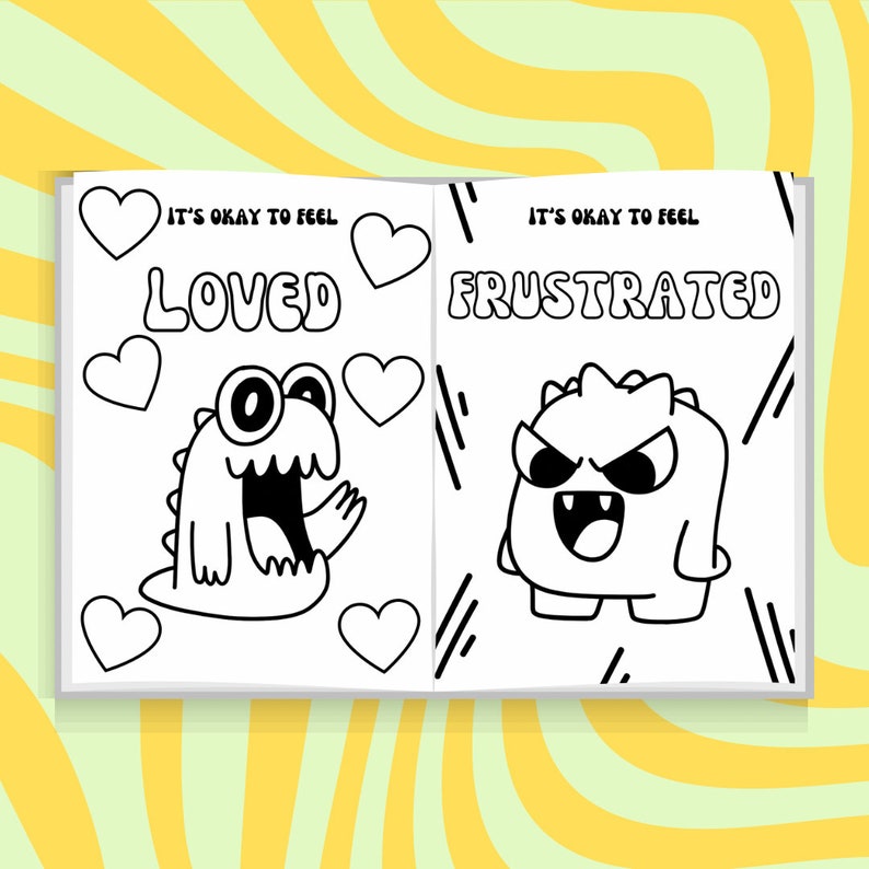 Monster Feelings Learning Coloring Book, Print at Home Color Pack ...