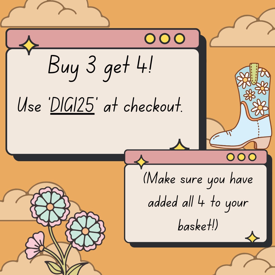 Groovy Cowgirl Printable Coloring Pages Retro Style Digital Colouring ...