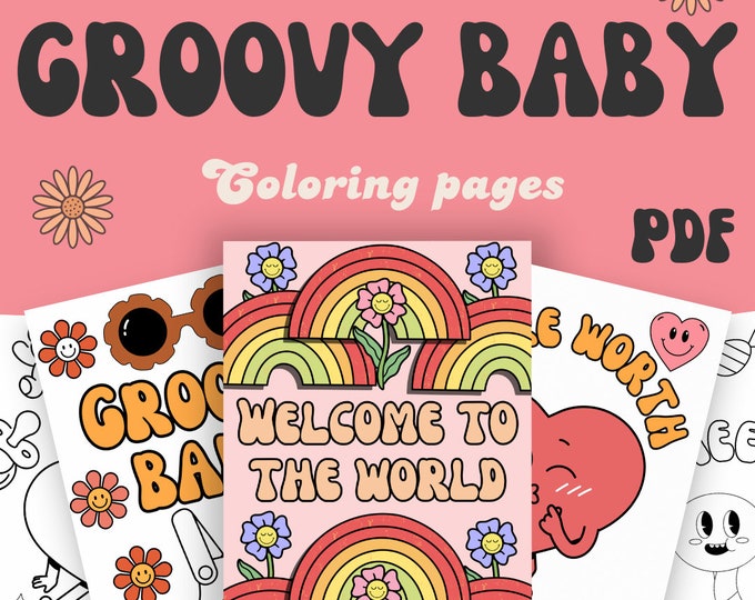 Groovy Cowgirl Printable Coloring Pages | Retro Style Digital Colouring ...