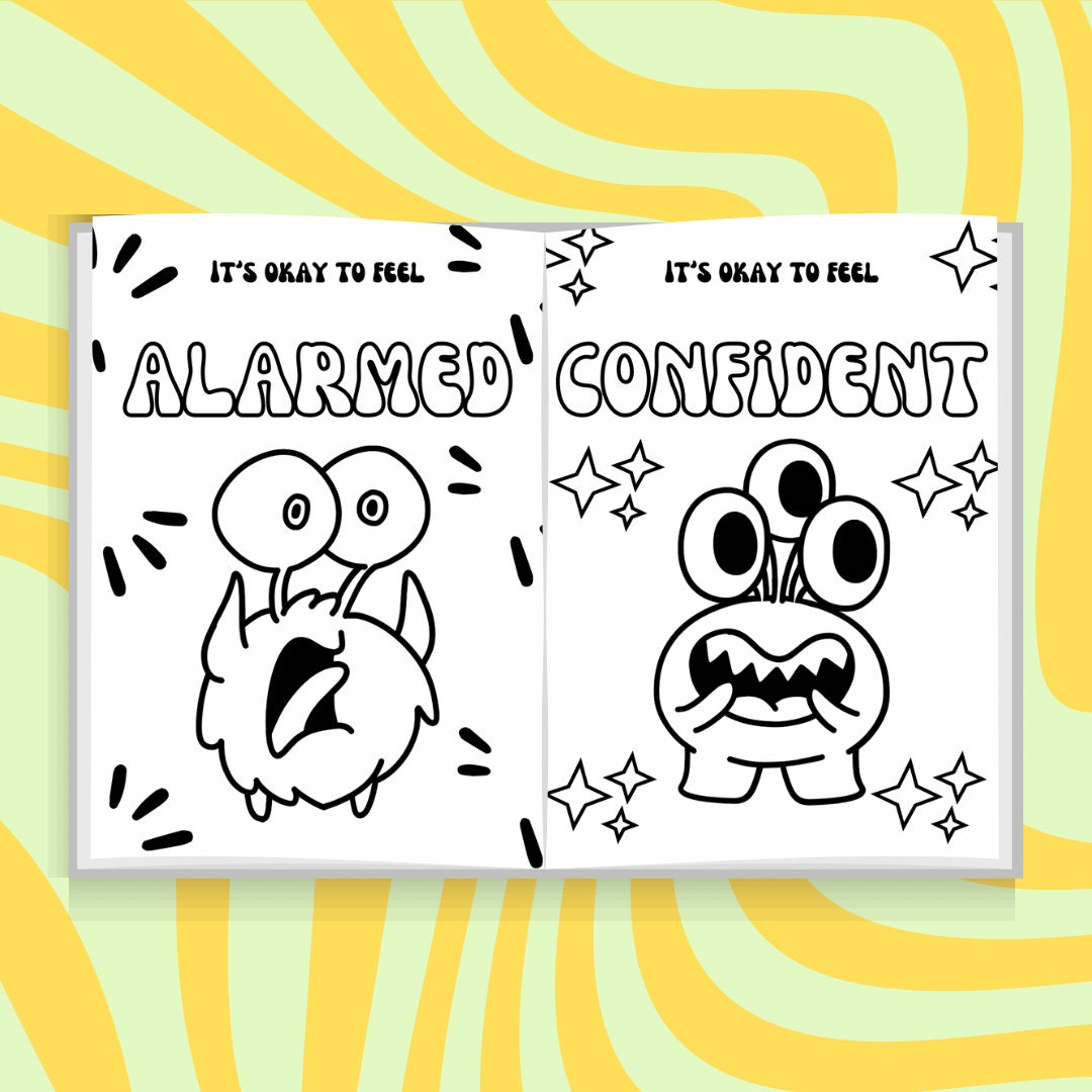 Monster Feelings Learning Coloring Book, Print at Home Color Pack ...