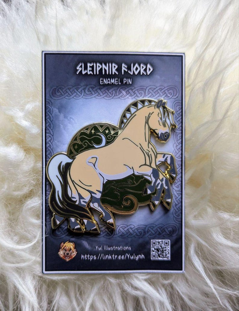 Sleipnir Fjord Horse Enamel Pin - Etsy