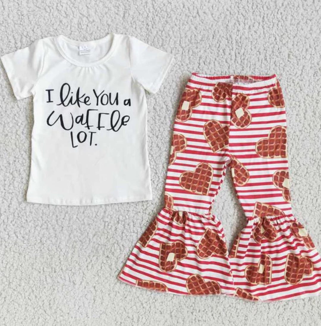 Girls Valentines Themed Bell Bottoms Outfit Set - Etsy