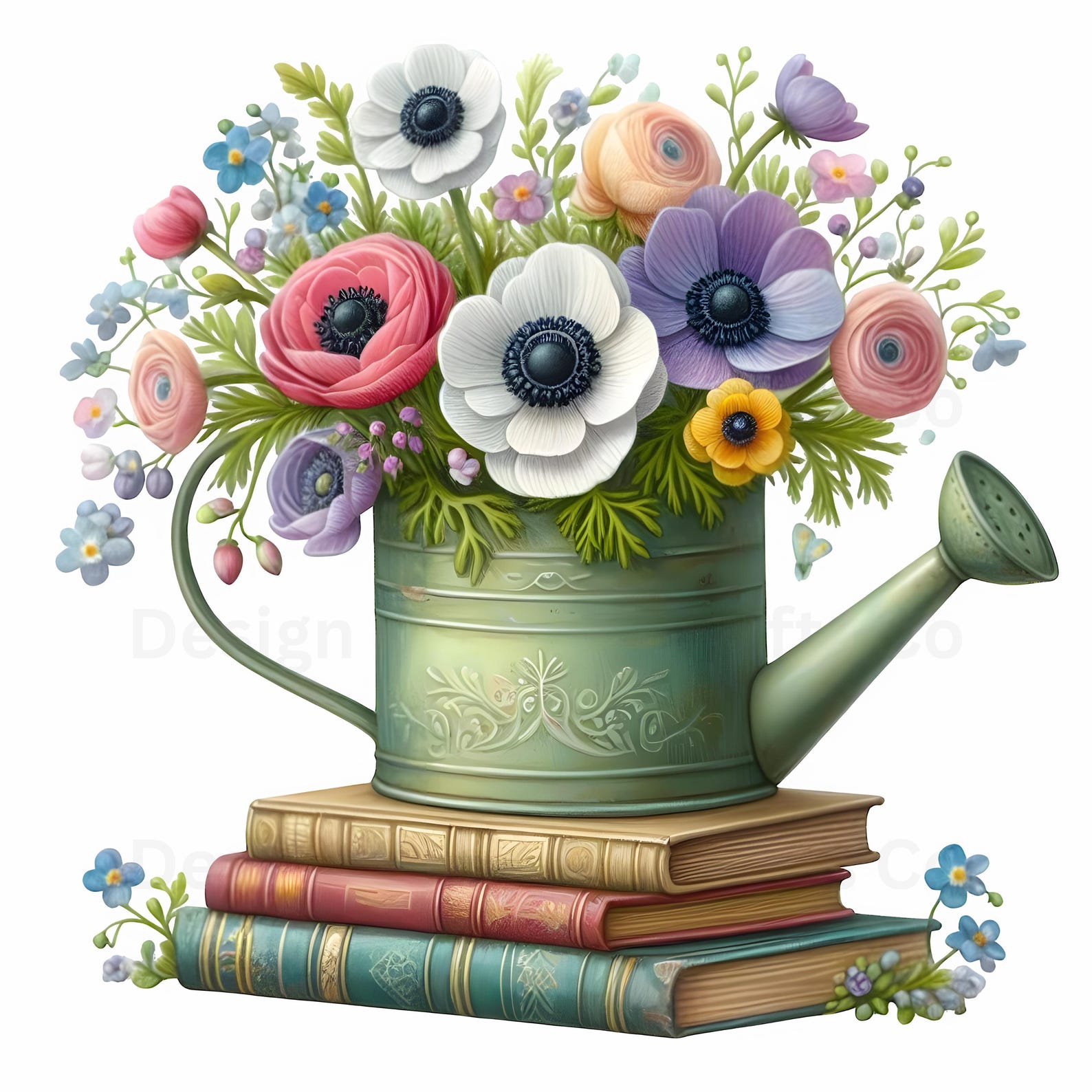 10 Wildflower Books Clipart Pastel Floral Books Clipart Boho Books High ...