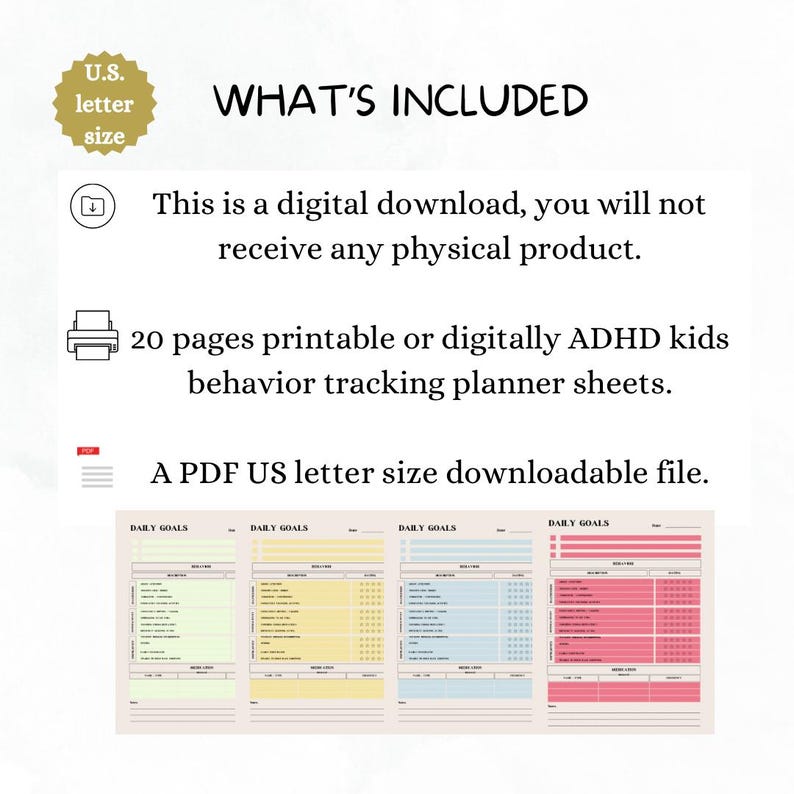 ADHD Kids Behavior Planner, Hyperactivity and Impulsivity Tracker ...