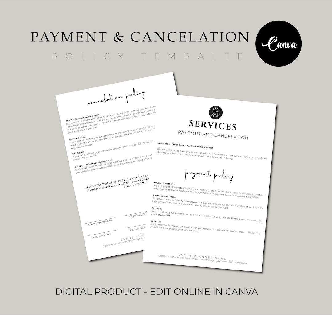 Editable Salon Policies Template, Cancellation Policy Template ...