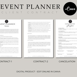 Event Planner Contract Template, Event Planner Client Forms, Wedding ...