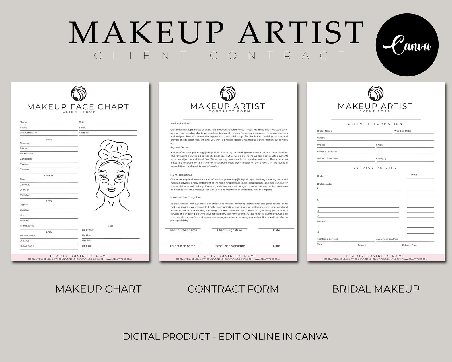 Editable Makeup Contract Template,freelance Makeup Artist Contract ...