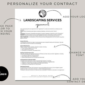 Editable Landscaping Contract Template, Lawn Care Contract, Garden Care ...