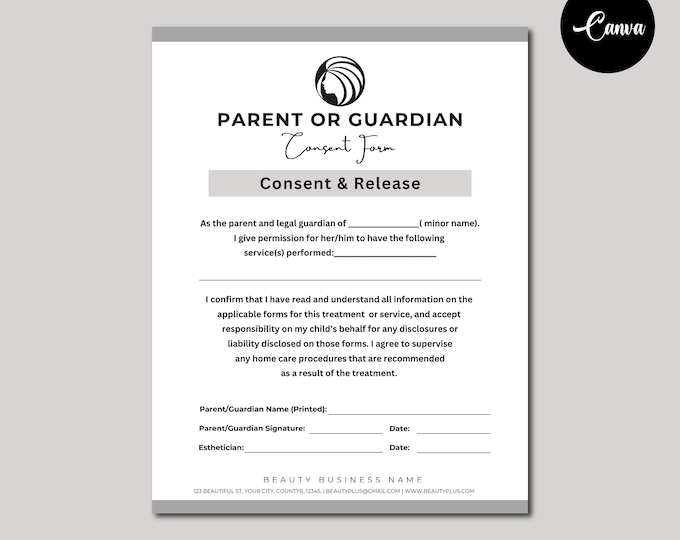 Parental Consent Form Template, Parental Consent Form, Permission to Travel Template, Notary ...