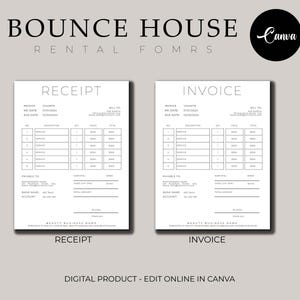 Bounce House Rental Contract Agreement Template, Invoice, Receipts ...