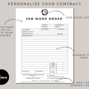 Printable Job Work Order Form, Easy and Simple Job Work Order Form ...